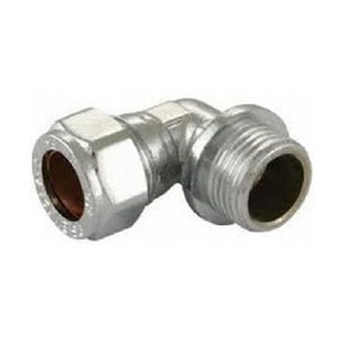 Chrome Compression 22mm x 3/4" Male Iron Elbow | ukhps.co.uk