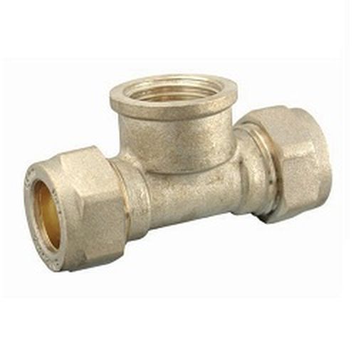 Compression 15mm x 15mm x 1/2" FI Branch Reducing Tee | ukhps.co.uk